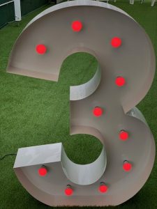 LED Life Size Light Number 3 Hire | Alfie's Event Hire