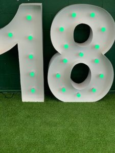 LED Life Size Number 18 Light | Alfie's Event Hire
